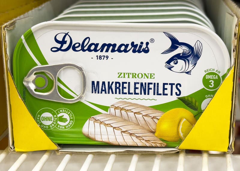 Delamaris Mackerel Fillets with Lemon in Tin Rich in Omega-3 Editorial ...