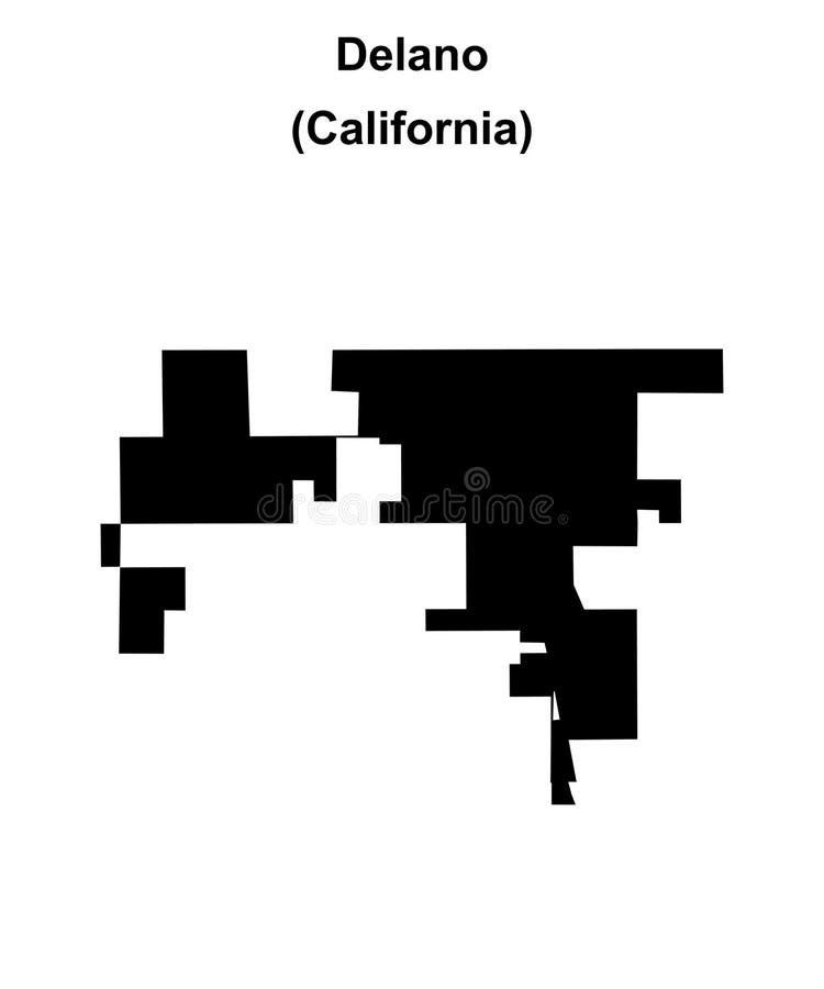 Delano outline map stock vector. Illustration of silhouette - 356992849
