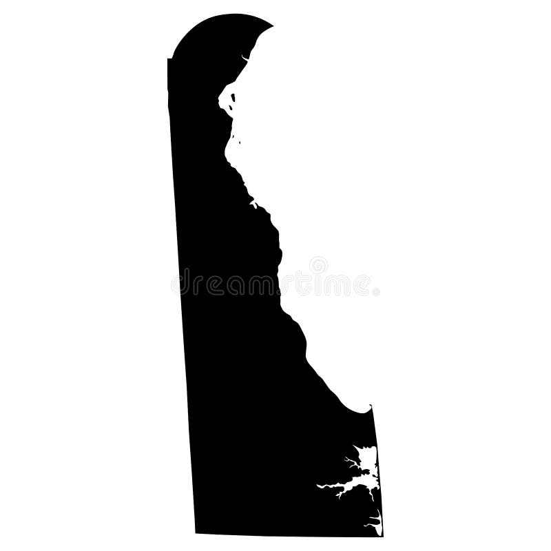 Delaware DE State Border USA Map Solid Stock Vector - Illustration of ...
