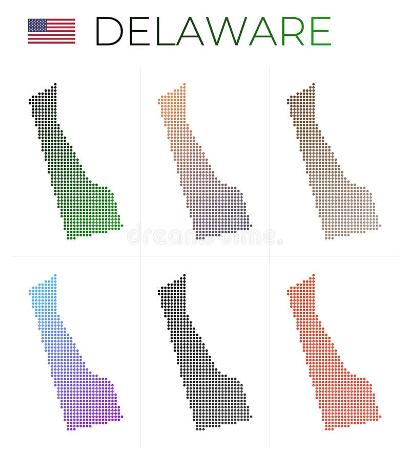 Delaware Dotted Map Set Stock Illustrations – 16 Delaware Dotted Map ...
