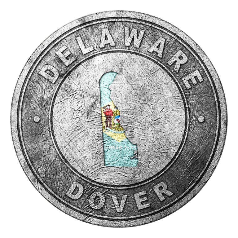 Delaware Flag Button with Map Stock Illustration - Illustration of ...