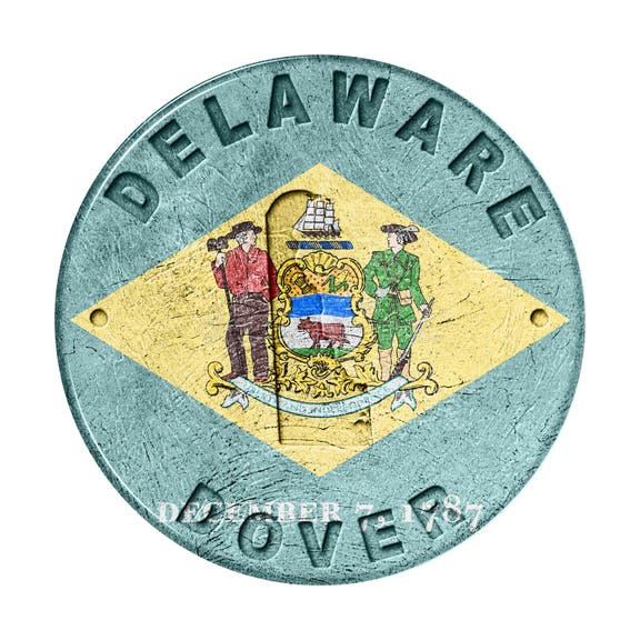 Delaware Flag Button with Map Stock Illustration - Illustration of flag ...
