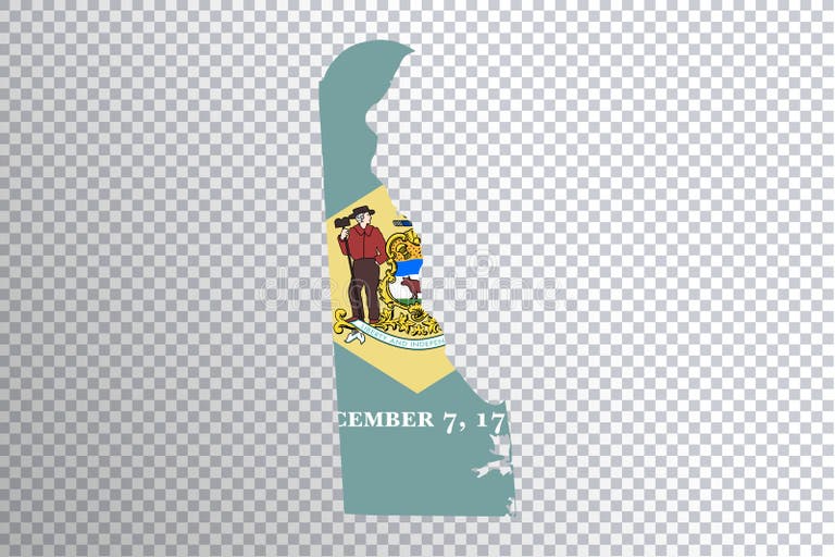 Delaware Flag on Map, Transparent Background Stock Illustration ...