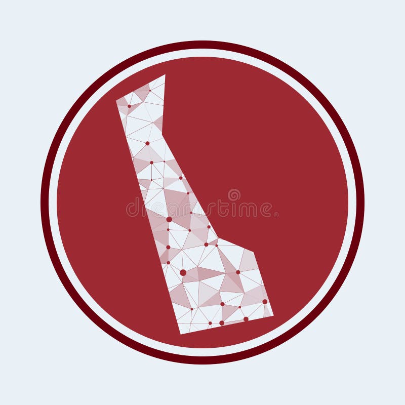 Delaware Map, Stylish Location Icon with Delaware Map and Flag Stock ...