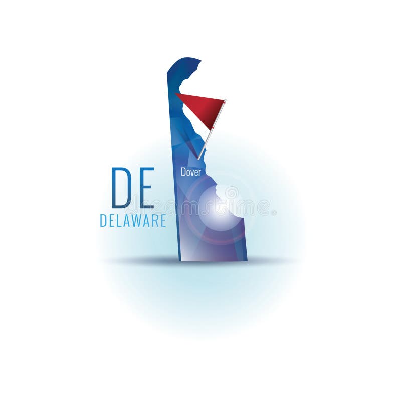 Delaware Map with Capital City. Vector Illustration Decorative Design ...