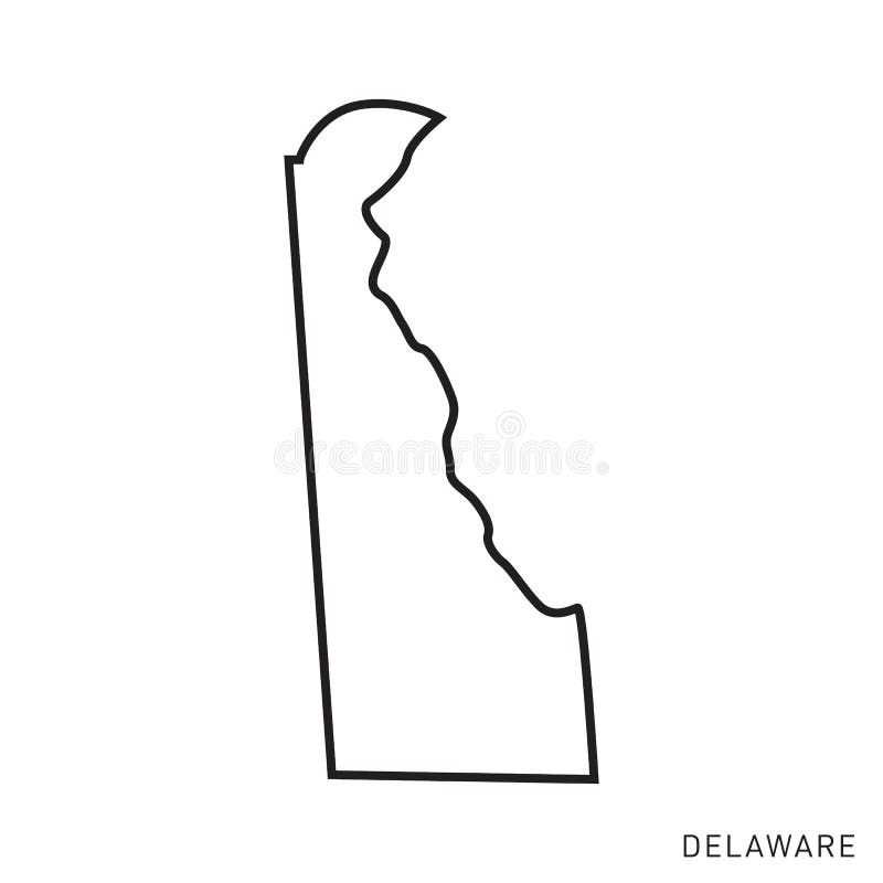 Delaware Map Outline Vector Design Template. Editable Stroke Stock ...