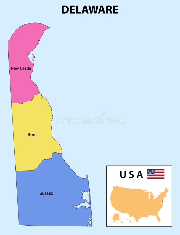 Delaware Map. State and District Map of Delaware Stock Vector ...