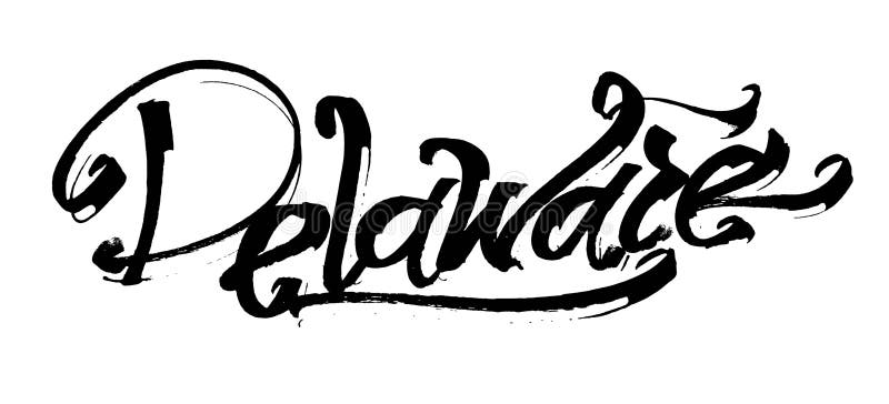 Delaware. Modern Calligraphy Hand Lettering for Serigraphy Print Stock ...