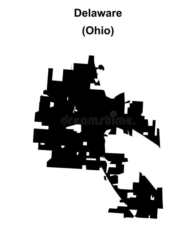 Delaware outline map stock vector. Illustration of blank - 357491857