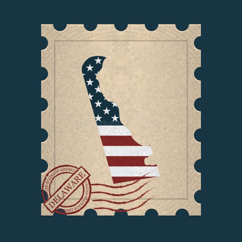 Delaware Postage Stamp. Vector Illustration Decorative Design Stock ...