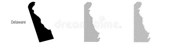 Delaware Silhouette Map and Two Patterns of Dots and Slanted Lines ...
