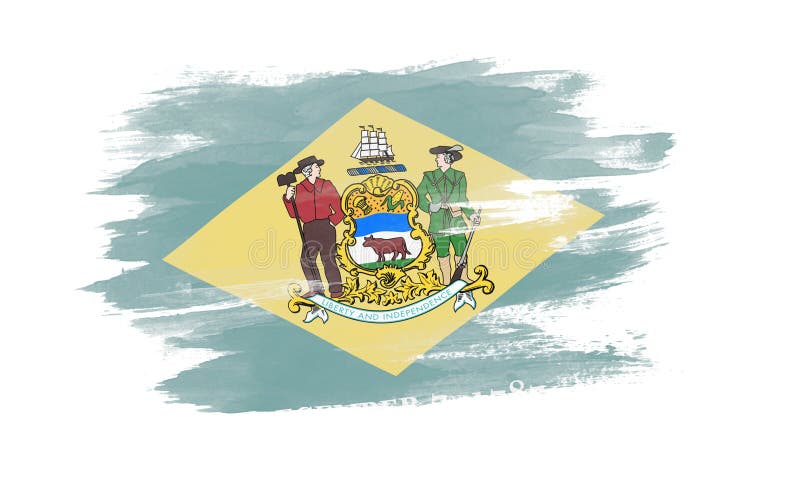 Delaware State Flag Brush Stroke Stock Illustration - Illustration of ...