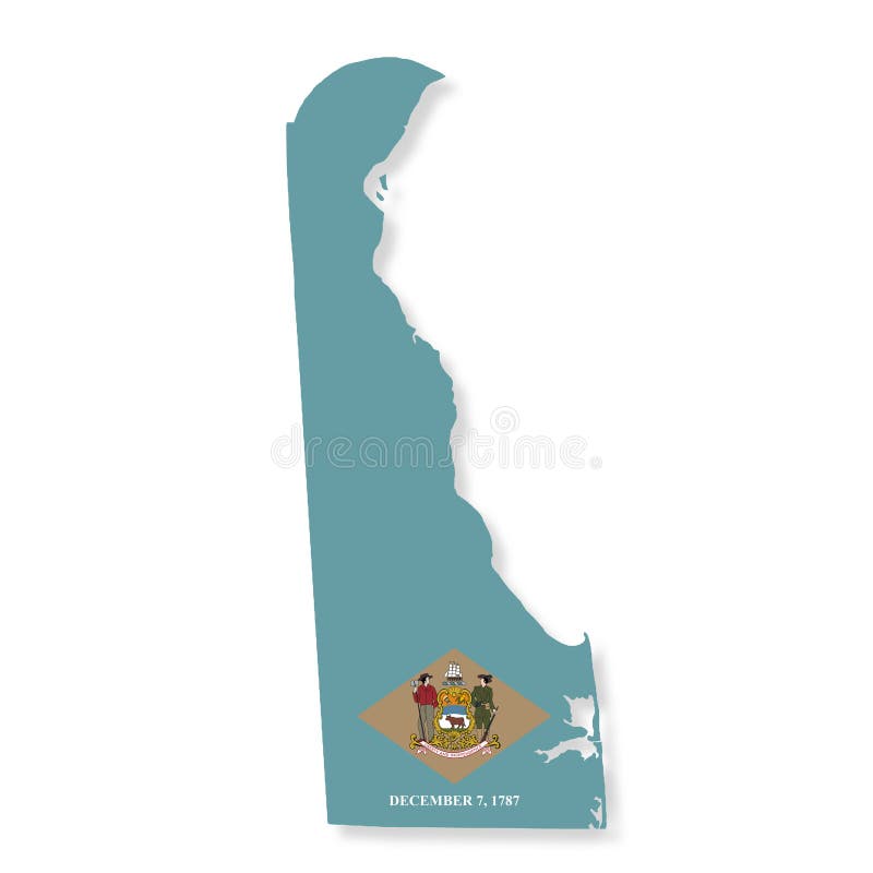 Delaware State Flag Map Illustration Stock Illustration - Illustration ...