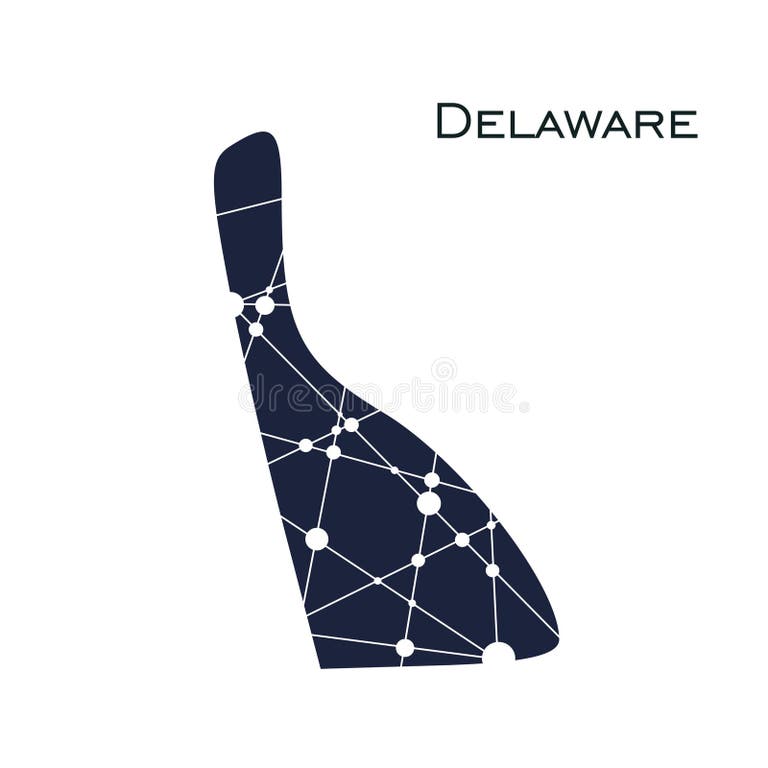 Delaware state map stock vector. Illustration of contour - 129975737