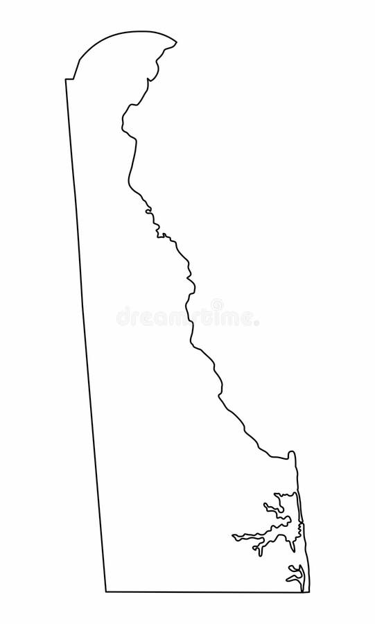 Delaware State map outline stock vector. Illustration of illustrator ...