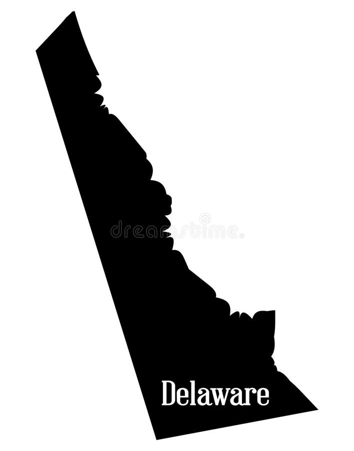 Delaware State Map Silhouette Stock Vector - Illustration of delaware ...
