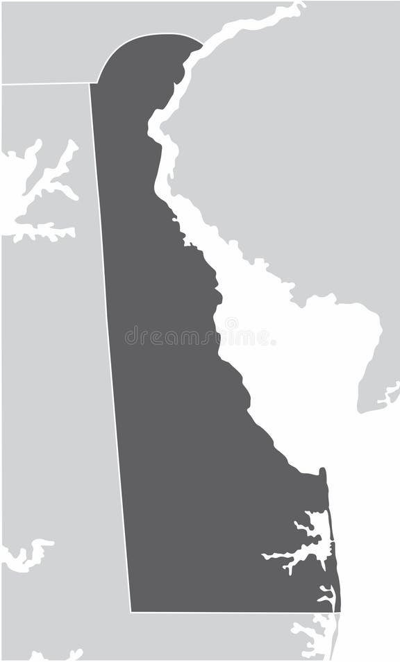 Delaware State Map Silhouette Stock Vector - Illustration of icon ...
