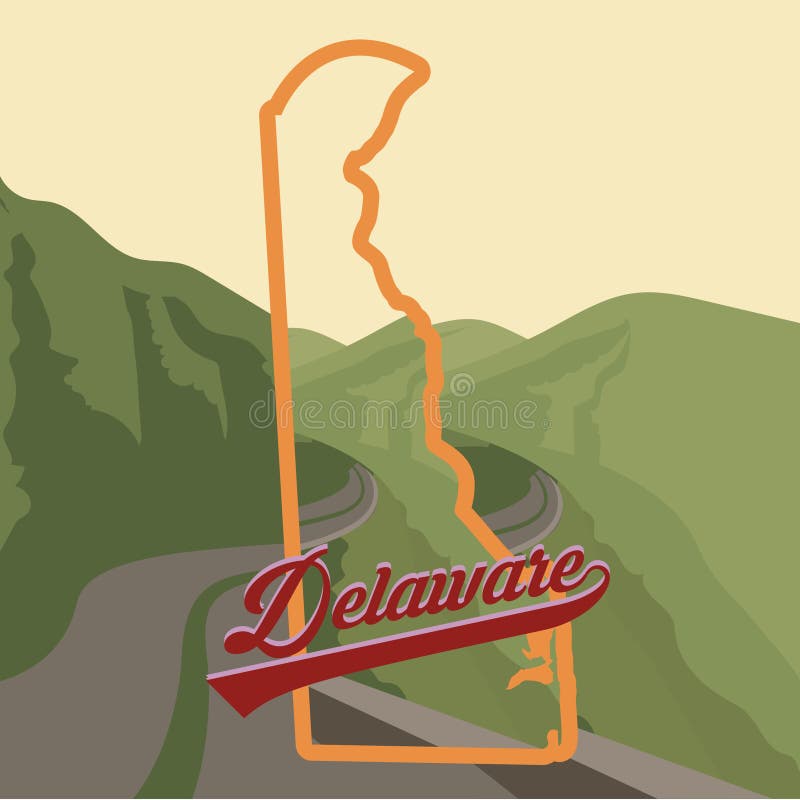 Delaware State Map. Vector Illustration Decorative Design Stock Vector ...