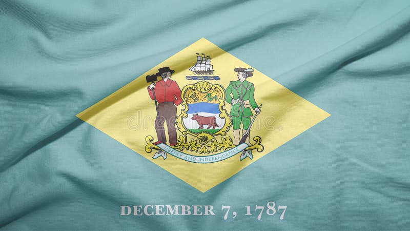 Delaware State of United States Flag Stock Illustration - Illustration ...