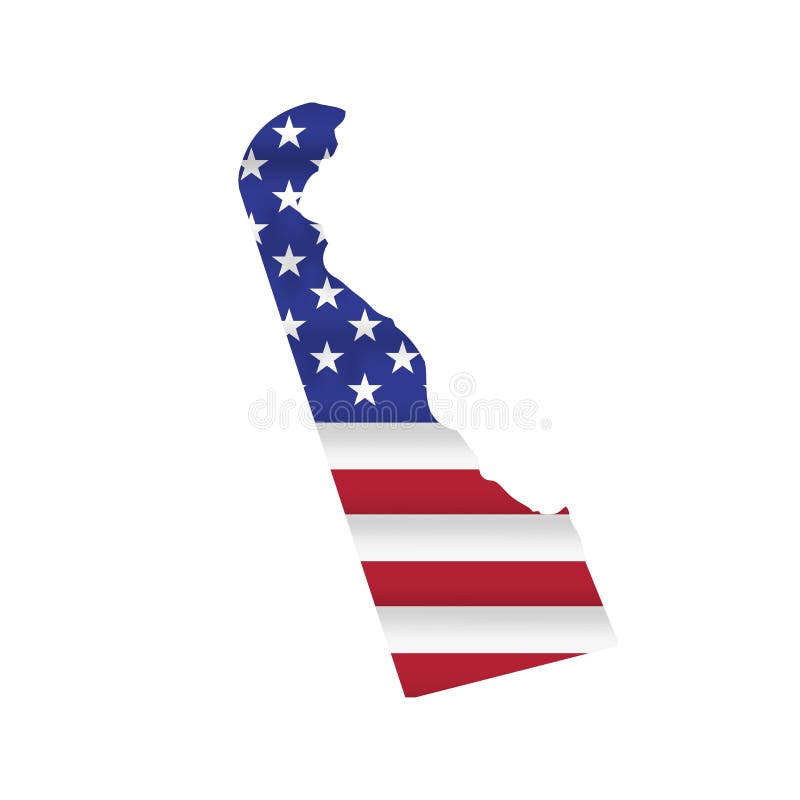Delaware US State Flag Map Vector Isolated Stock Vector - Illustration ...