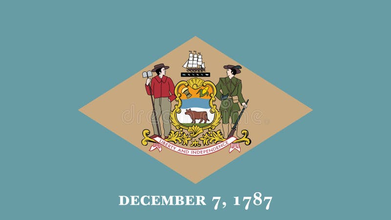 Delaware US State Flag Vector Illustration Stock Vector - Illustration ...