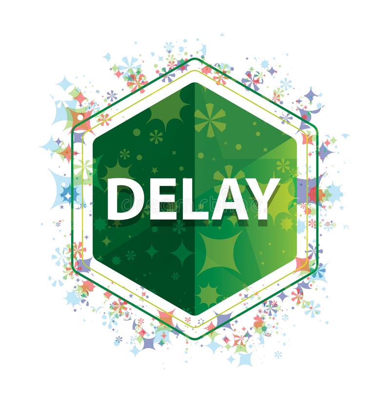 Delay Floral Plants Pattern Green Hexagon Button Stock Illustration ...
