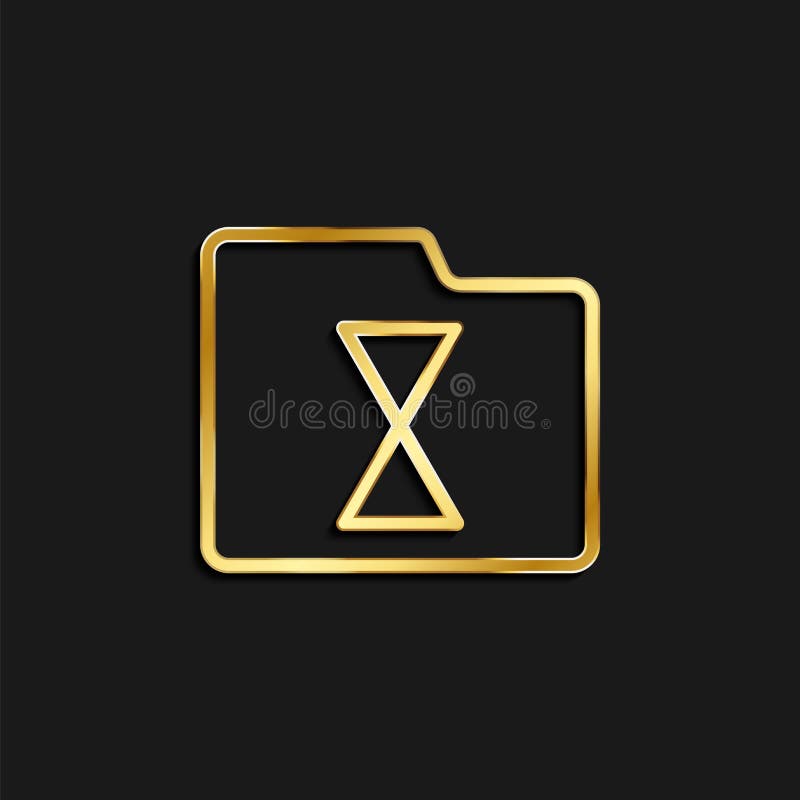 Delay, Folder, Progress Gold Icon. Vector Illustration of Golden Stock ...