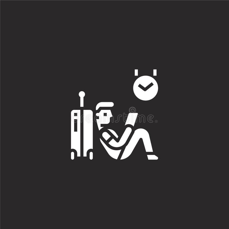 Delayed Flight Sign Icon. Airport Delay Symbol. Stock Vector ...