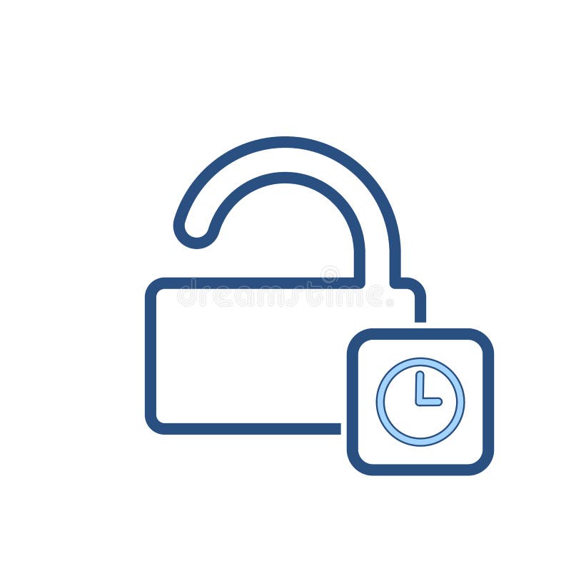 Delay Lock Padlock Password Protection Secure Time Icon Stock Vector ...