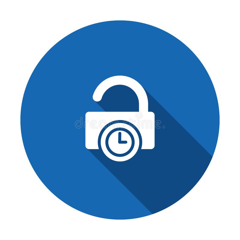Delay Lock Padlock Password Protection Secure Time Icon. Vector ...