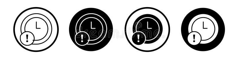 Delay Thin Line Vector Icon Set Stock Vector - Illustration of schedule ...