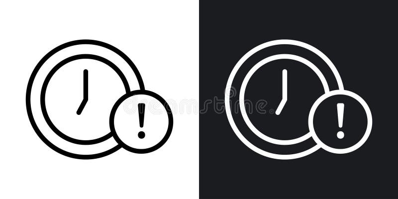 Delay Thin Line Vector Icon Set Stock Vector - Illustration of circle ...