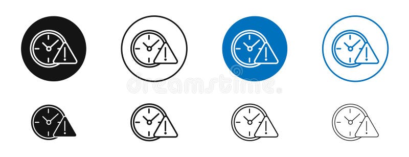 Delay Thin Line Vector Icon Set Stock Vector - Illustration of alert ...
