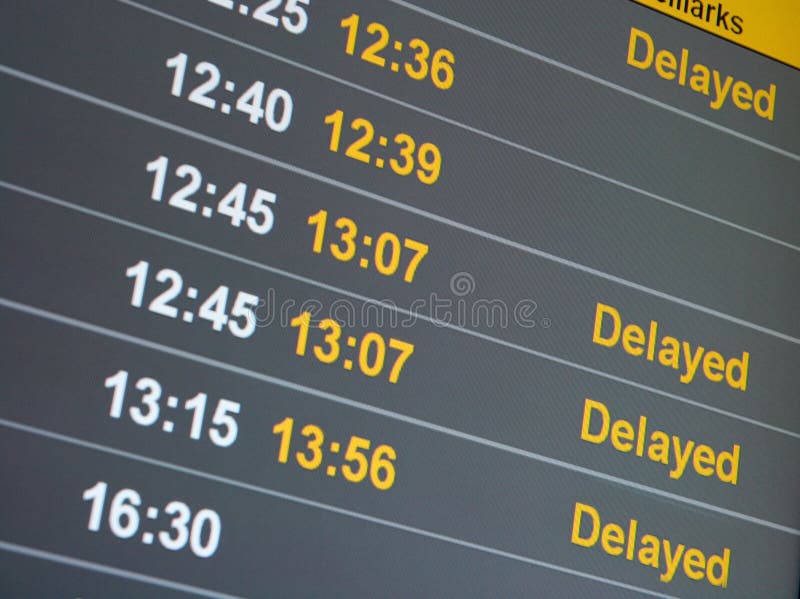 Airport Delay Sign stock photo. Image of takeoff, departure - 109218