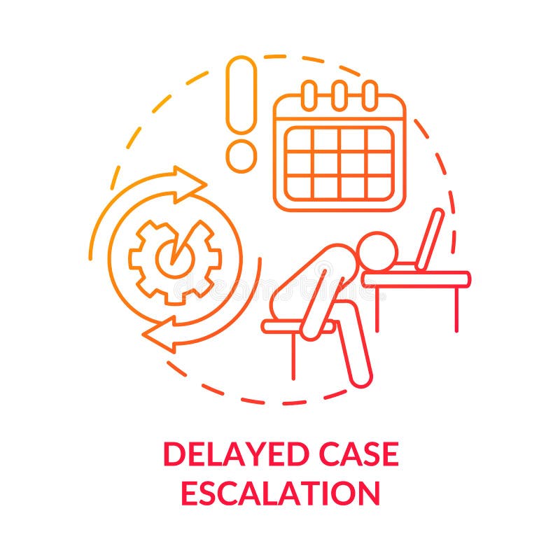 Delayed Case Escalation Red Gradient Concept Icon Stock Vector ...