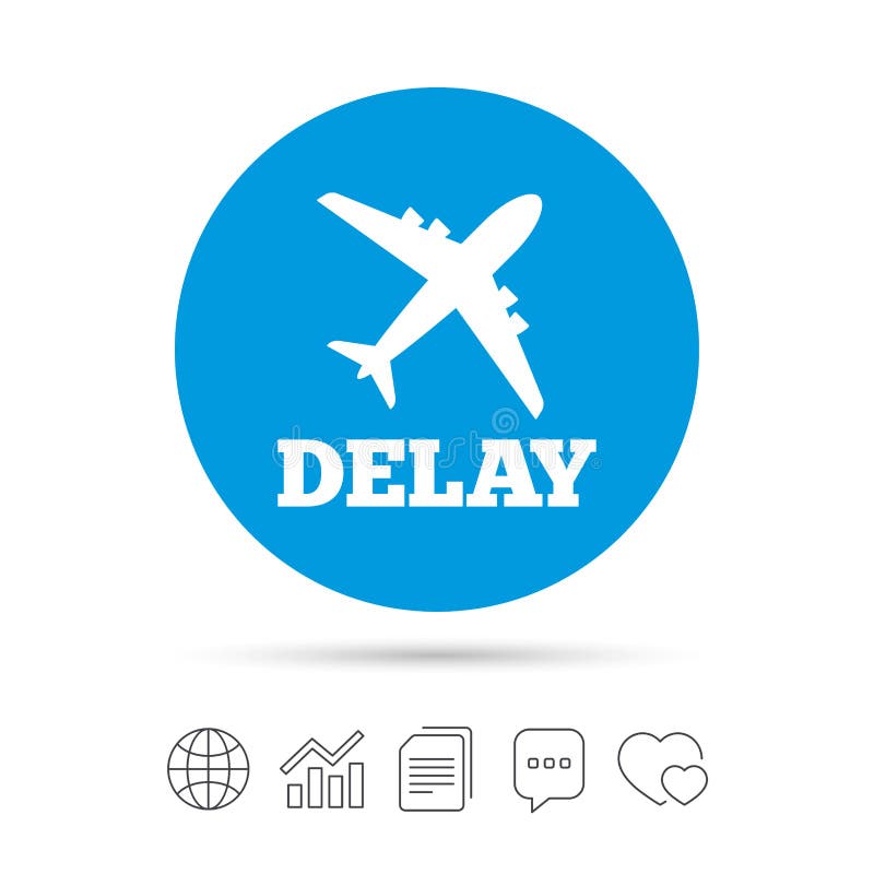 Delayed Flight Sign Icon. Airport Delay Symbol Stock Vector ...