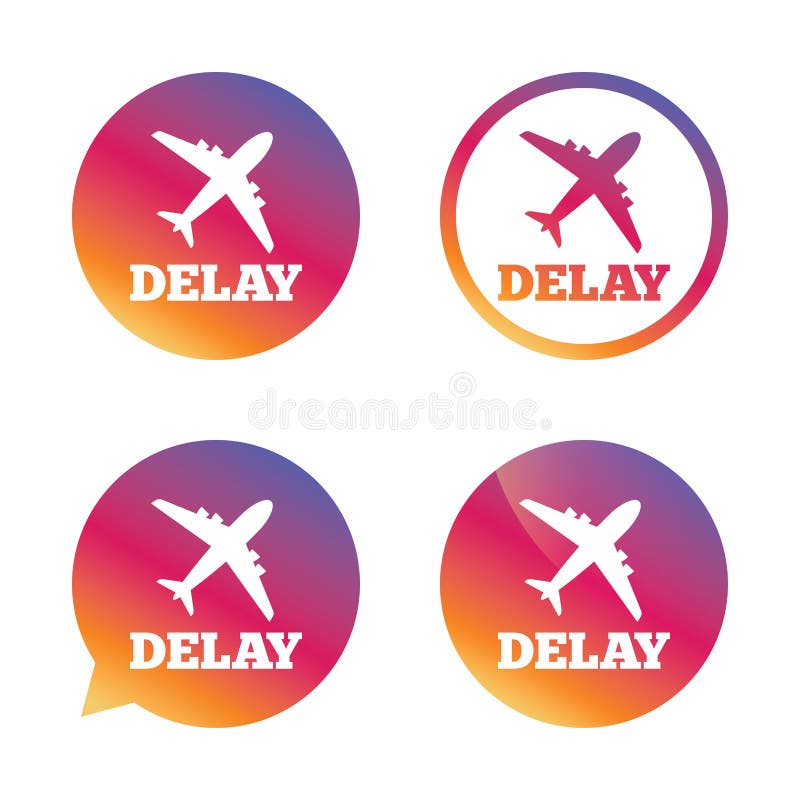 Delayed Flight Sign Icon. Airport Delay Symbol. Stock Vector ...