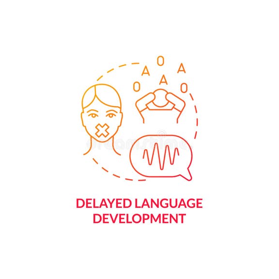 Delayed Language Development Concept Icon Stock Vector - Illustration ...