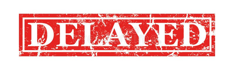 Delayed - Red Rubber Stamp with Grunge Effect Stock Vector ...