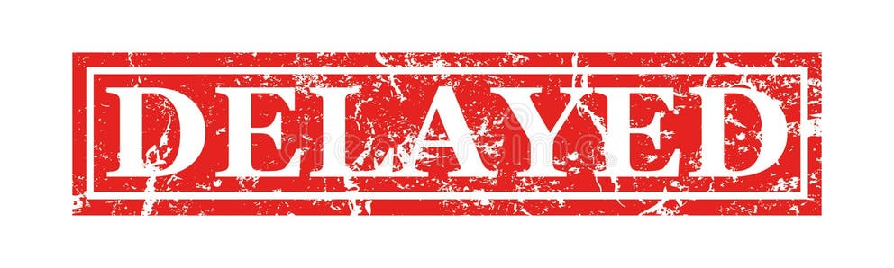 Delayed - Red Rubber Stamp with Grunge Effect Stock Vector ...