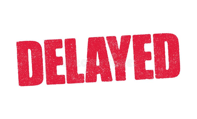 Delayed red ink stamp stock vector. Illustration of late - 317403808