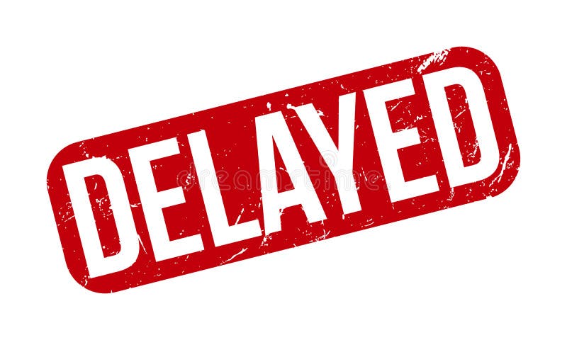 Delayed Rubber Stamp. Red Delayed Rubber Grunge Stamp Seal Vector ...