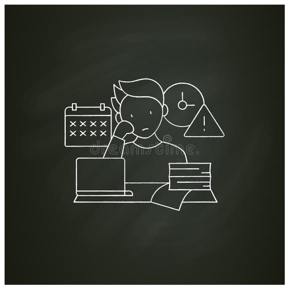 Delaying Deadlines Chalk Icon Stock Vector - Illustration of ...