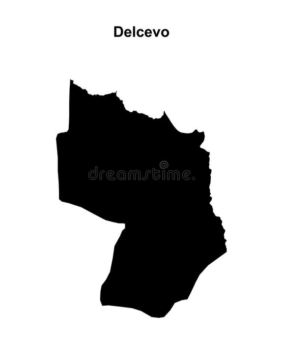 Delcevo outline map stock vector. Illustration of outline - 360607340