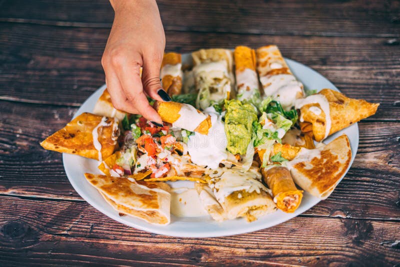 A Delcious Quesadillas Platter Stock Photo - Image of wooden, vegetable ...