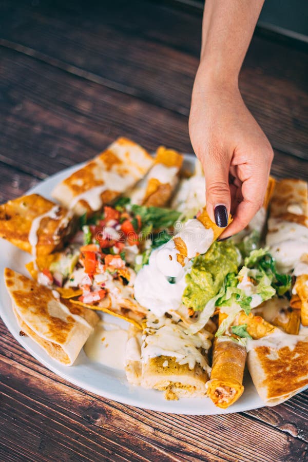 A Delcious Quesadillas Platter Stock Image - Image of pepper, lunch ...