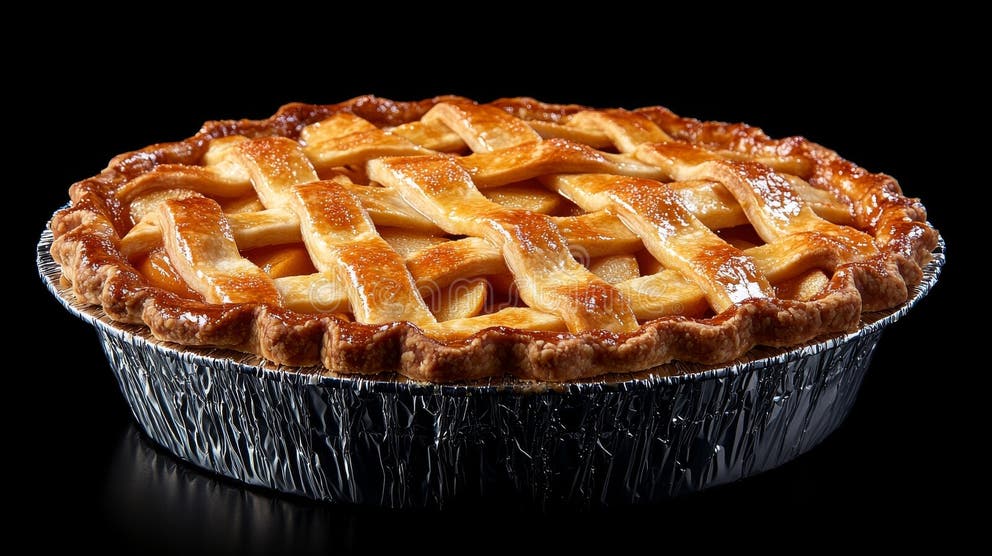 A Delectable Apple Pie Featuring a Golden Lattice Crust, Presented on a ...