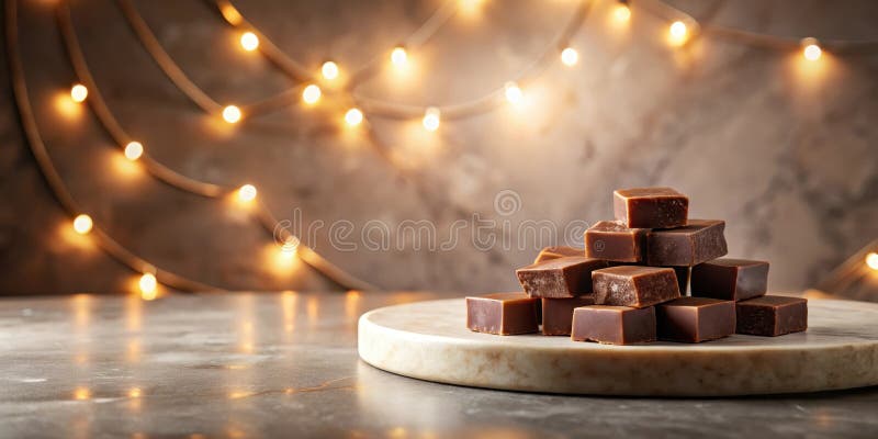 A Delectable Arrangement of Milk Chocolate Caramels Sits on a Marble ...
