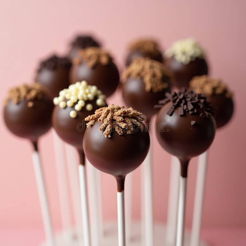 A Delectable Array of Chocolate Cake Pops Adorned with Various Sweet ...