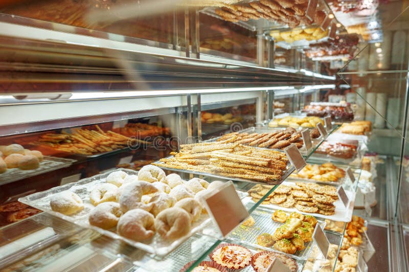 Delectable Assortment of Pastries and Sweets on Display at a Bakery ...
